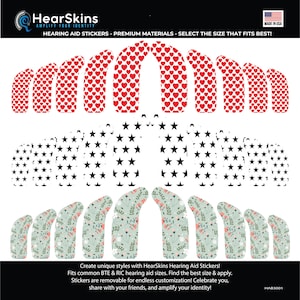 Hearskins Hearing Aid Stickers 3 Designs per Sheet - Children and Adult ...