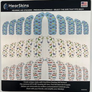 Hearskins Hearing Aid Stickers 3 Designs per Sheet - Children and Adult ...