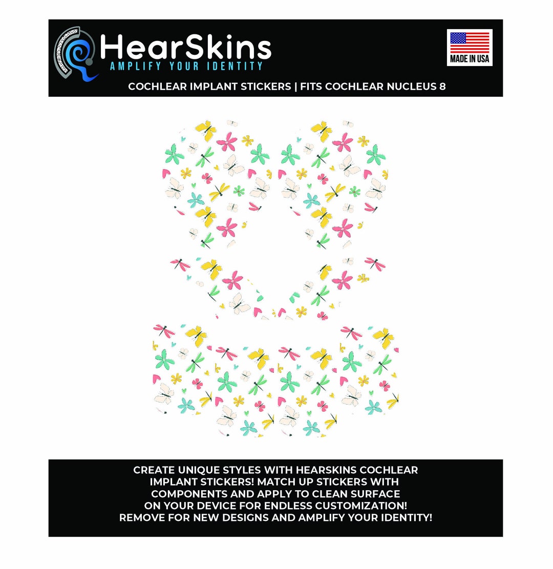 Butterfly/flowers Cochlear Nucleus 7 or 8 Skins Stickers Hearskins ...