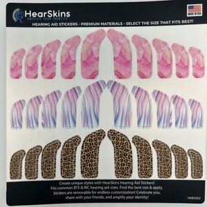 Hearskins Hearing Aid Stickers 3 Designs per Sheet - Children and Adult ...