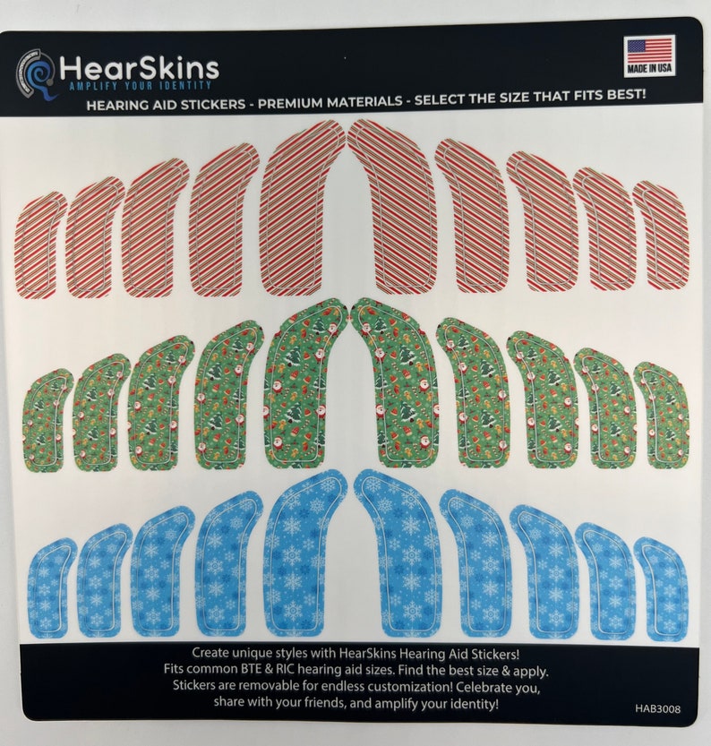 Hearskins Hearing Aid Stickers 3 Designs per Sheet - Children and Adult ...