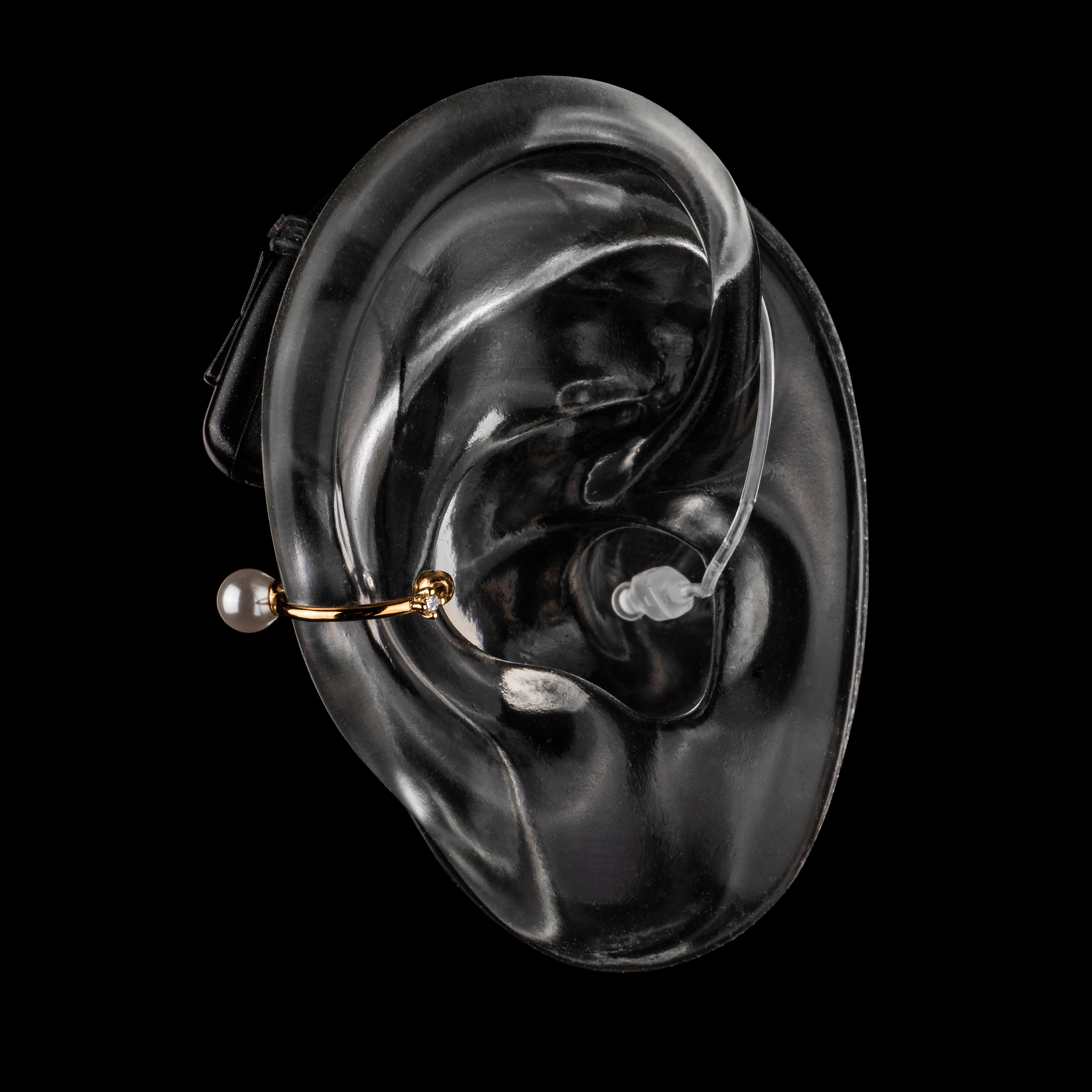 Pearl/diamond Hearing Aid Retention Ring Jewelry No Piercing - Etsy
