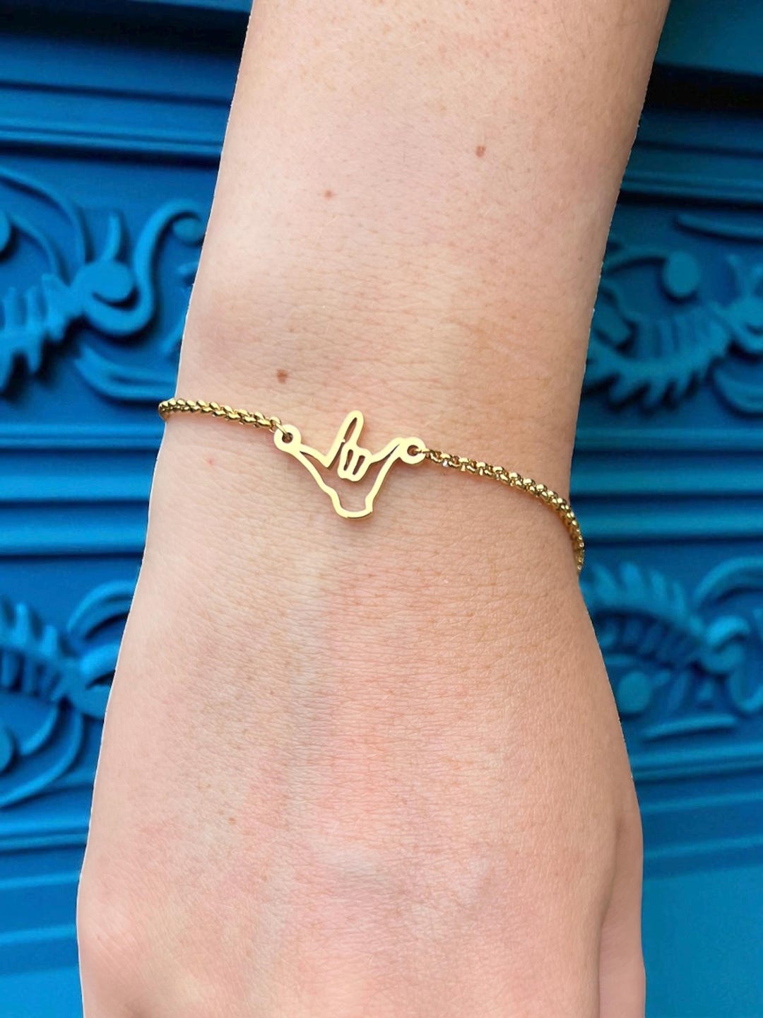 ASL Pendant I Love You Adjustable Bracelet – Sign Language Jewelry for ...