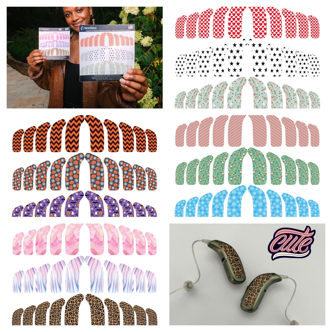 Hearskins Hearing Aid Stickers 3 Designs per Sheet - Children and Adult ...