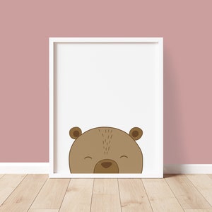 Bear Nursery Art Printable Woodland Nursery Decor Wall Art - Etsy