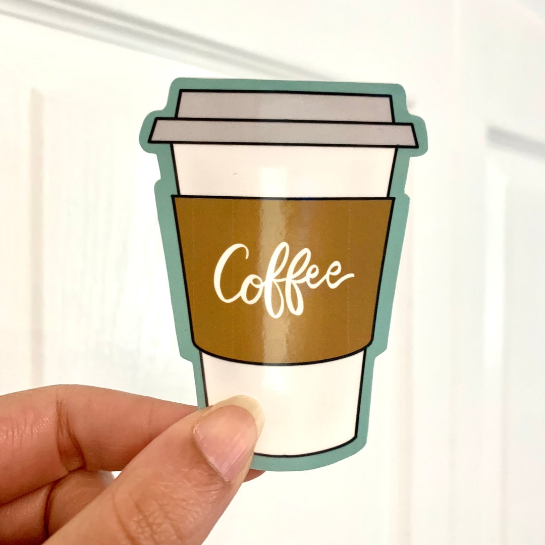 Coffee Cup Sticker | Coffee Sticker | Waterproof Sticker | Coffee Mug ...