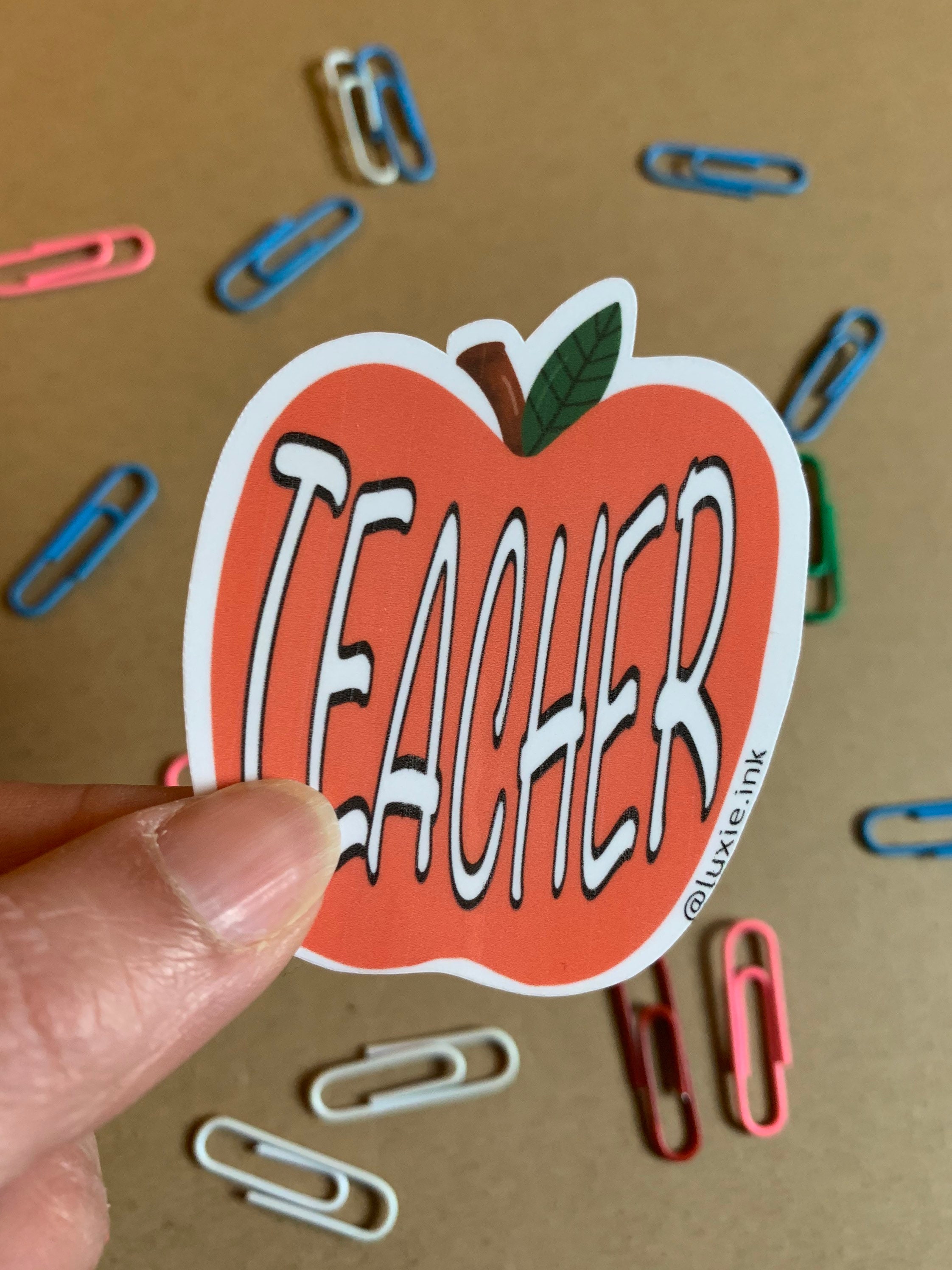 Teacher Apple Sticker Apple Sticker Teachers Gifts - Etsy
