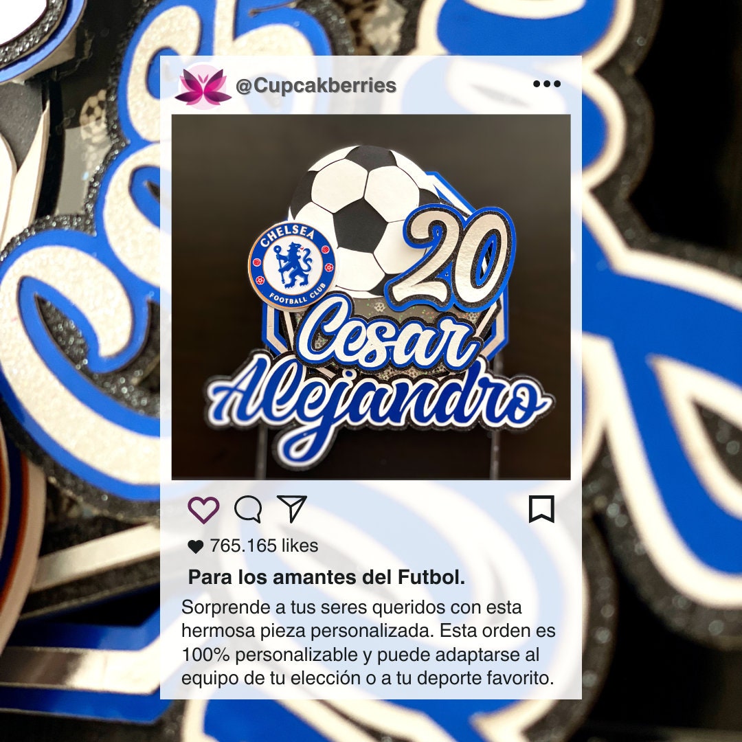 Cake Topper SOCCER Chelsea - Etsy