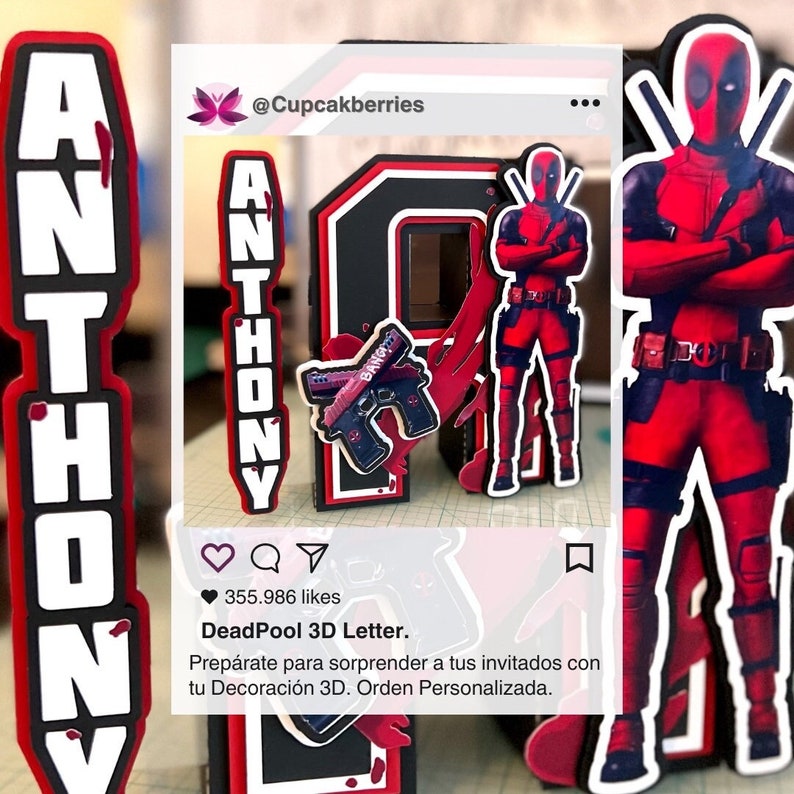 Deadpool 3D Letter With Name - Etsy
