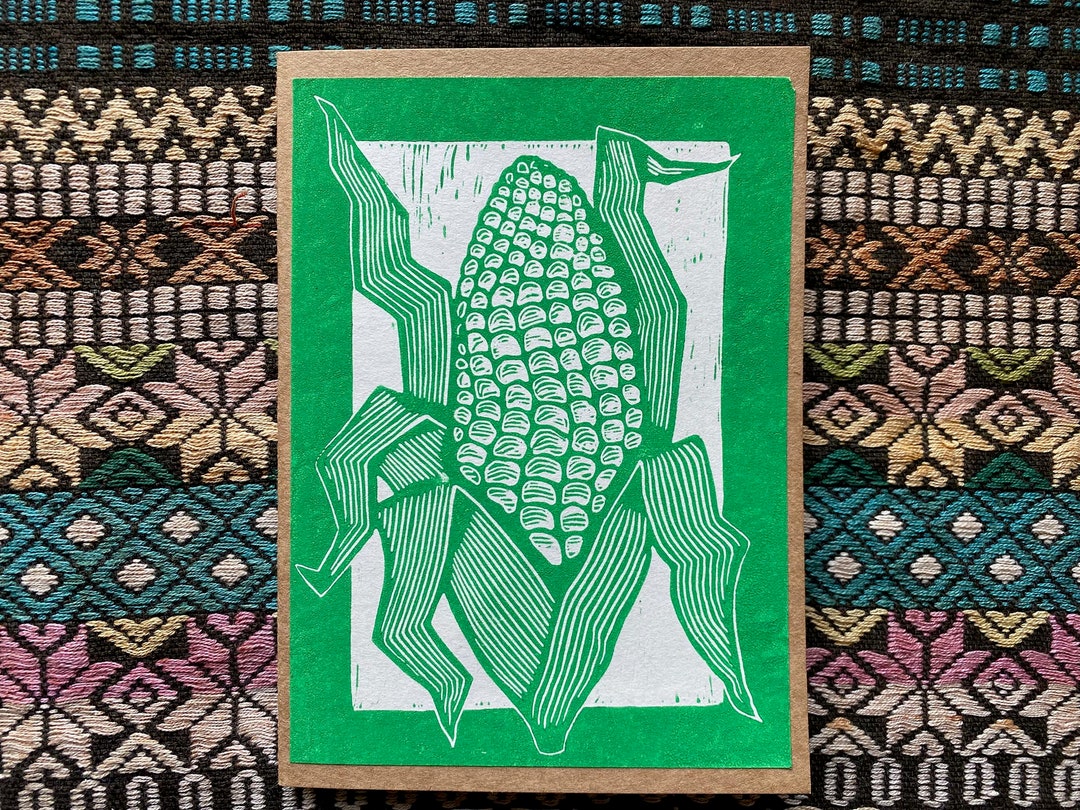 Elote Fundraiser Handprinted Lino Cut Card - Etsy