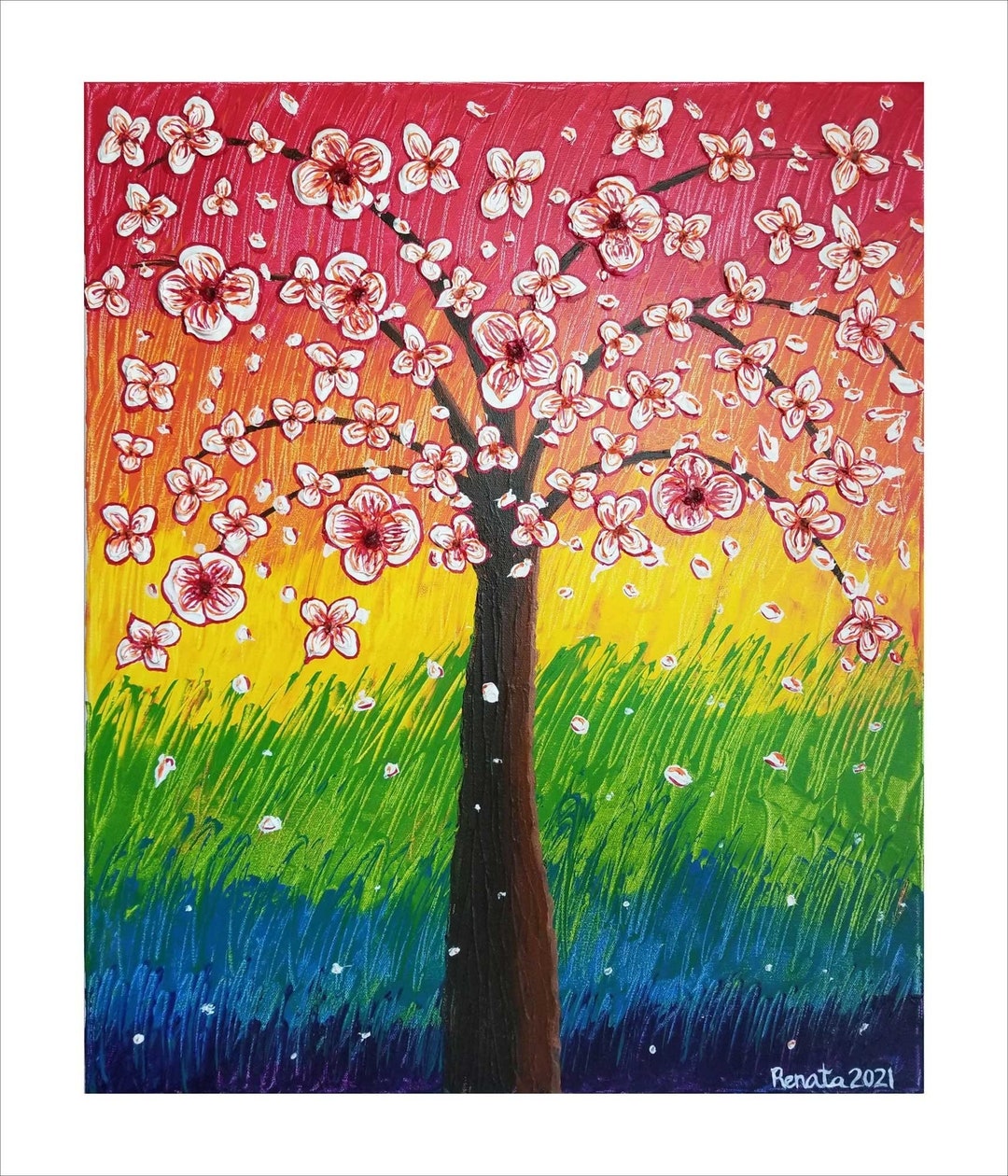 Rainbow Tree ART Print - Etsy