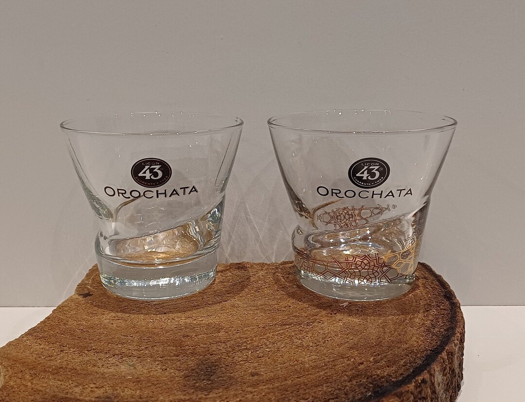 Licor 43 Orochata, Set of Two, Slightly Different Glasses, Mention ...