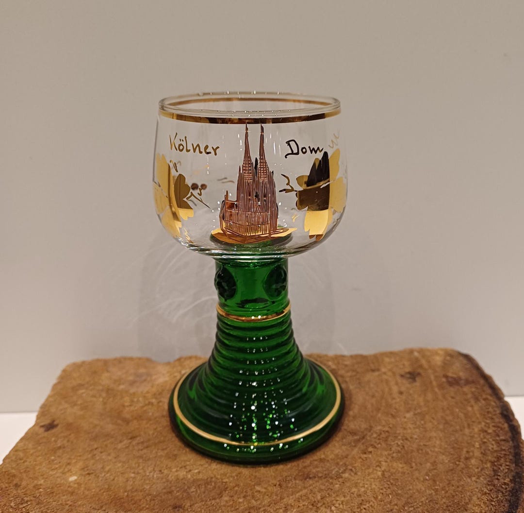 Cologne Cathedral, Small Souvenir Roemer Glass, 100 Ml, Gilded Rim and ...