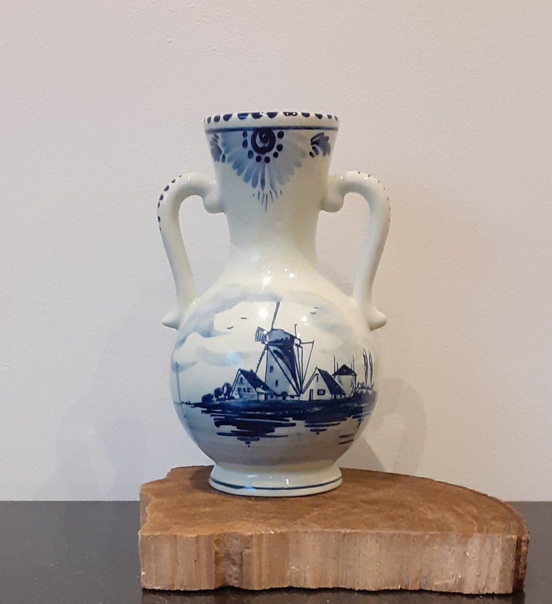Delft Blue Jug, Hand-painted, With Two Handles and a Typical Dutch ...