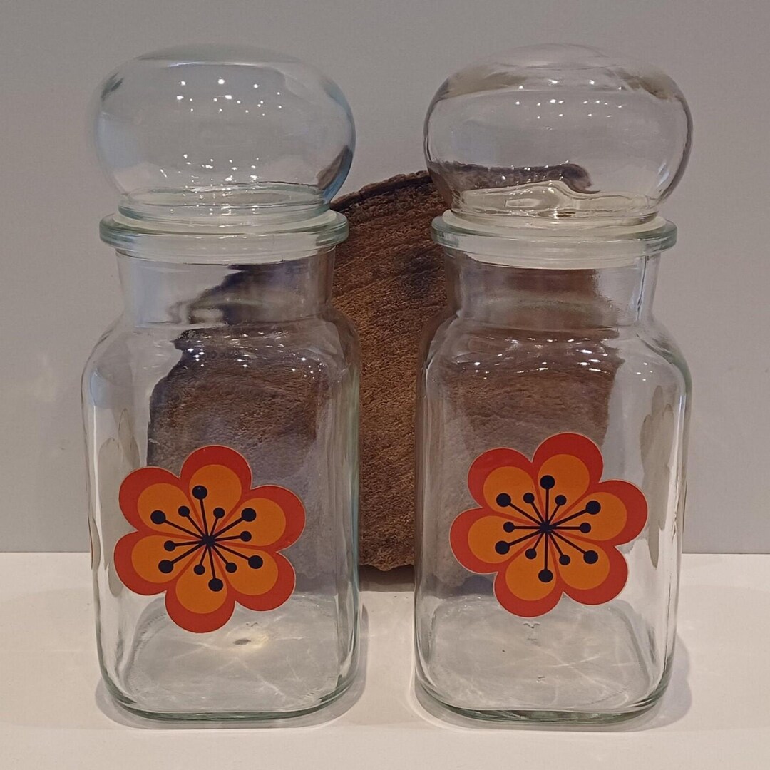 Large Glass Square Apothecary Jars, Storage Jar With a Round Bell Cap ...