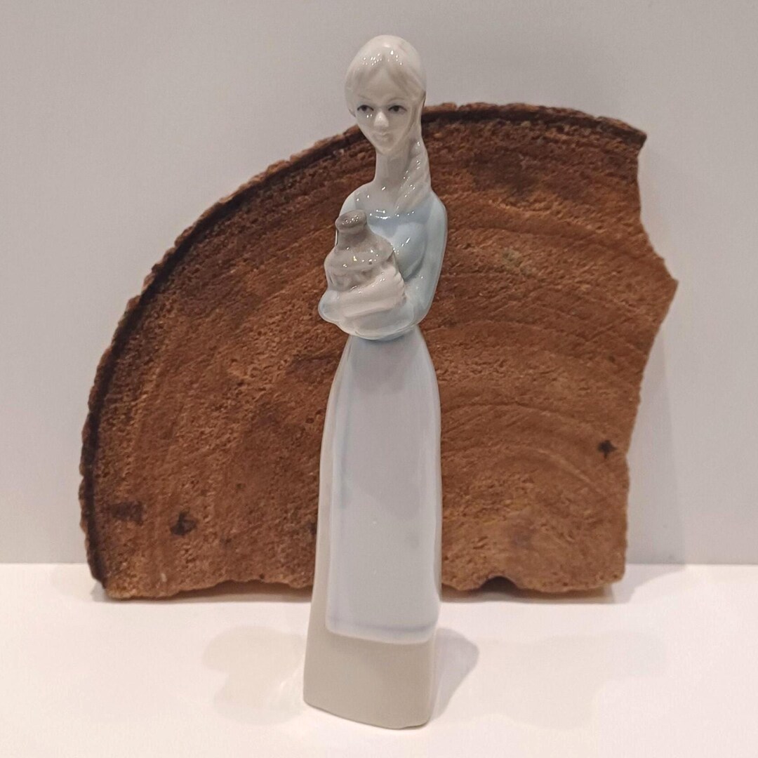 Porcelain Figurine, Girl With Jug, Height 20 Cm / 7.87 Inches, Not ...
