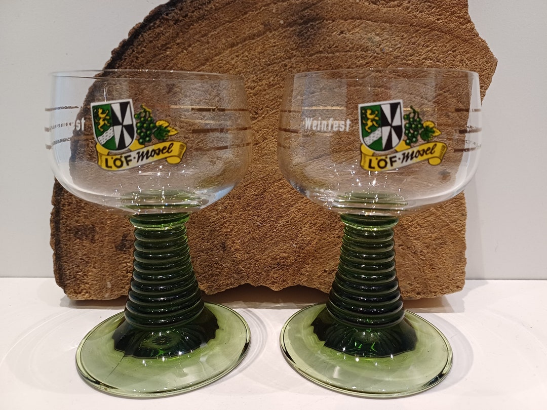 Set of Two Souvenir Roemer Wine Glasses, 100 Ml, Weinfest Löf - Mosel ...