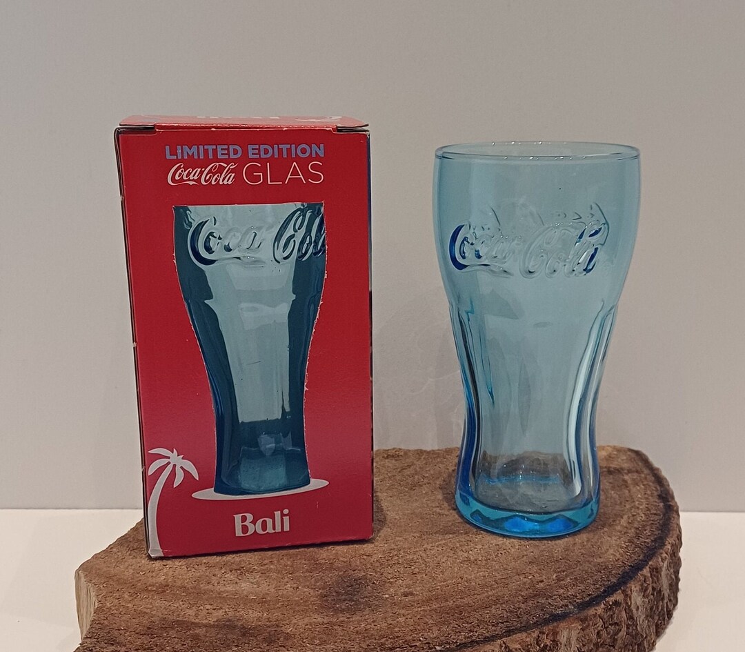 Coca-cola, Limited Edition, Glass 'bali', Azure Blue, Seawater Blue ...