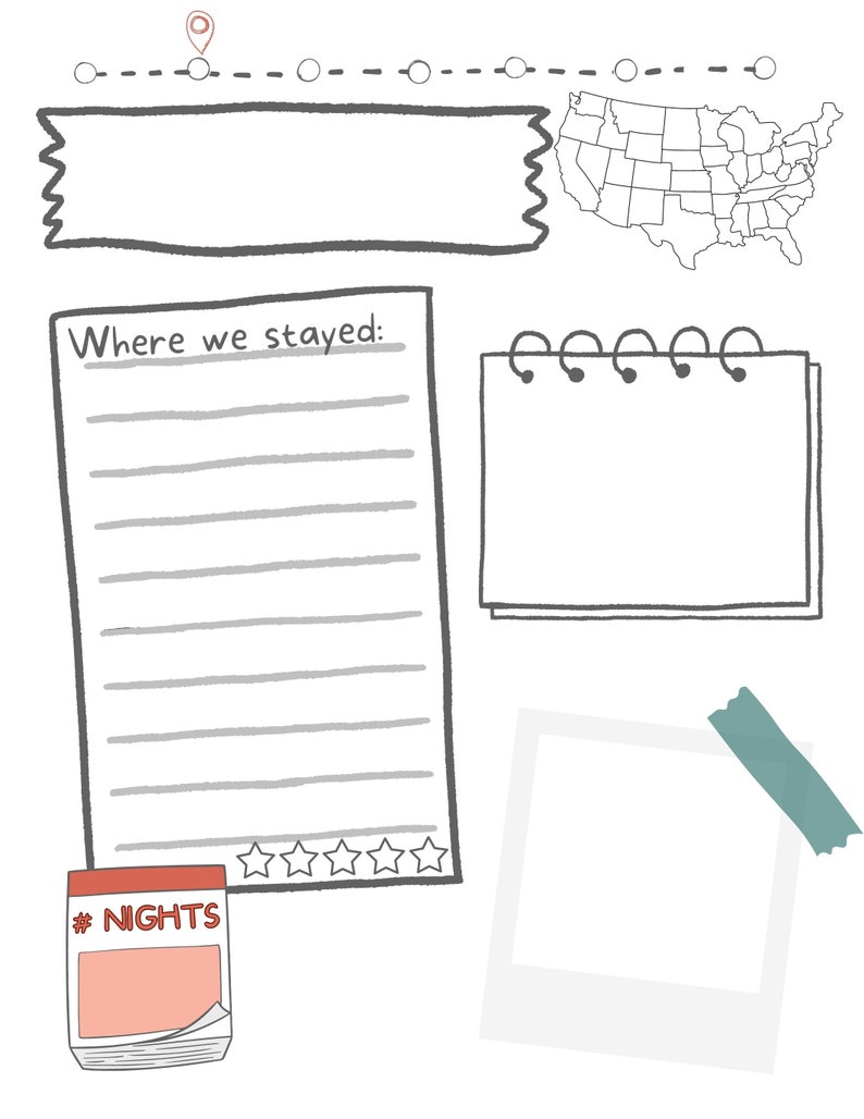 Road Trip Journal Pages for Kids - Etsy