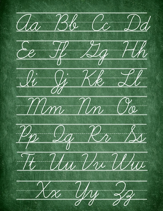 ABC Cursive Script Alphabet Poster STANDARD SIZE Chart, 49% OFF