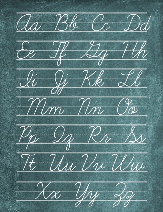 Cursive Alphabet Poster, 45% OFF | www.oceanproperty.co.th