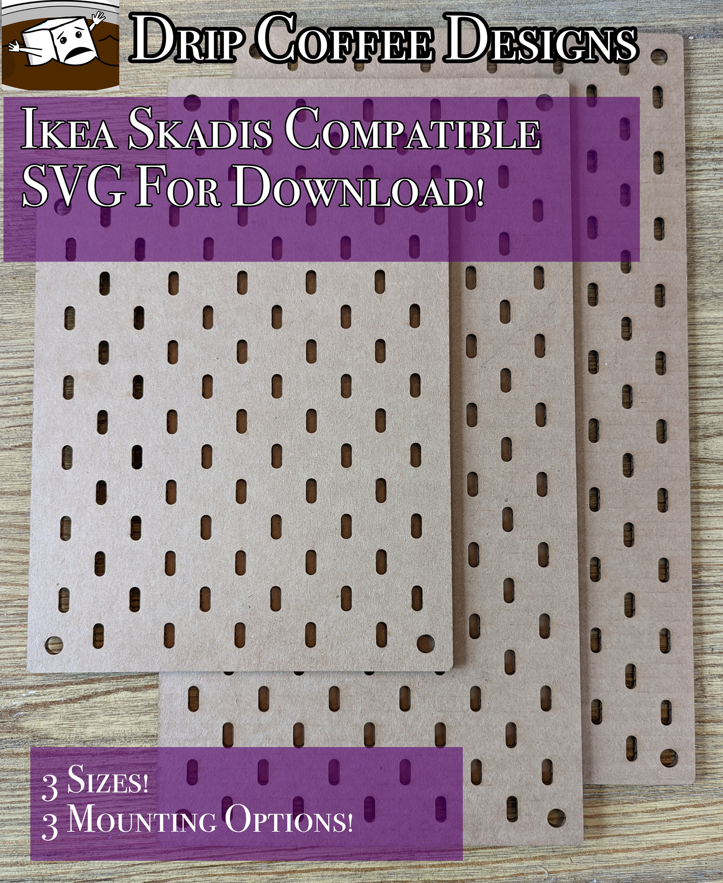 SVG Files for Download! Pegboard Multipack - Skadis Compatible and ...