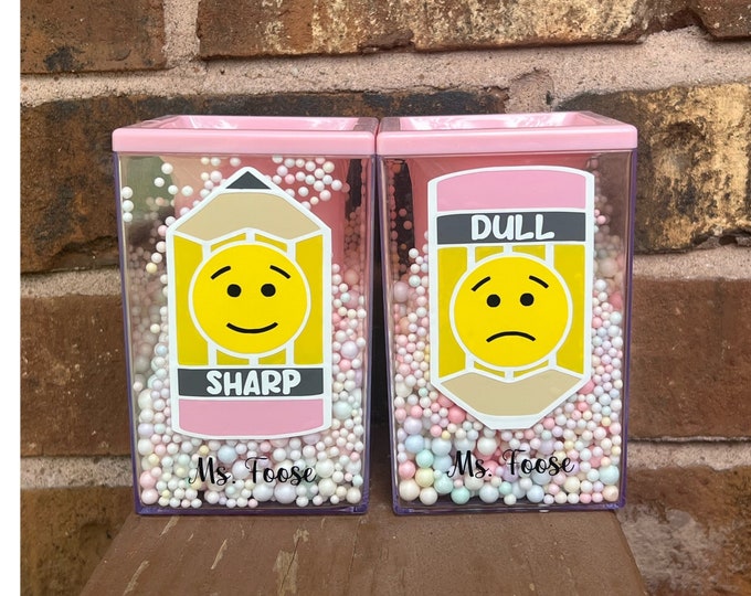 Custom Pencil Dispenser Vinyl Decal Personalized With a Name - Etsy