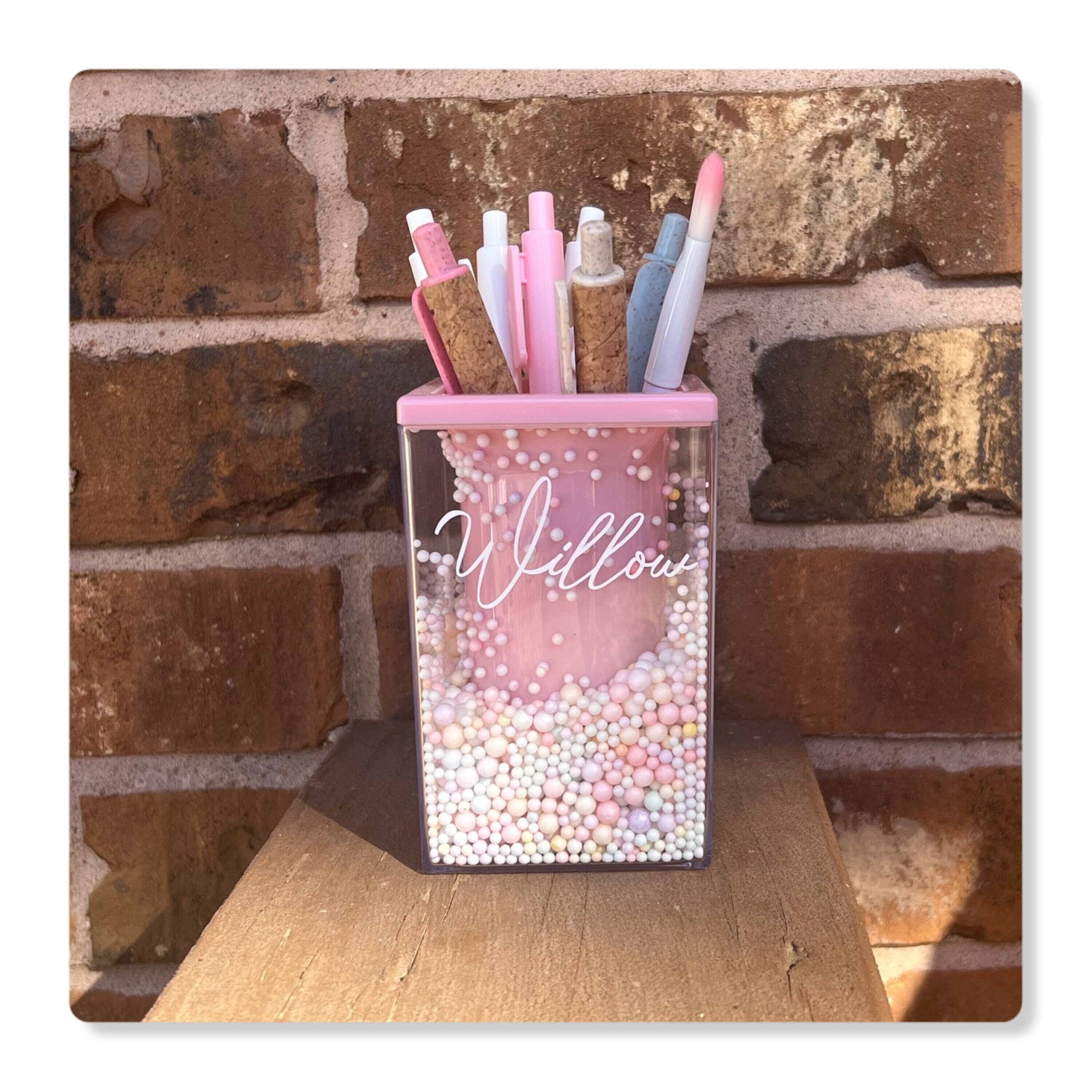 Personalized Pen Holder Pencil Holder Name Pen Holder Confetti Cute Pen ...