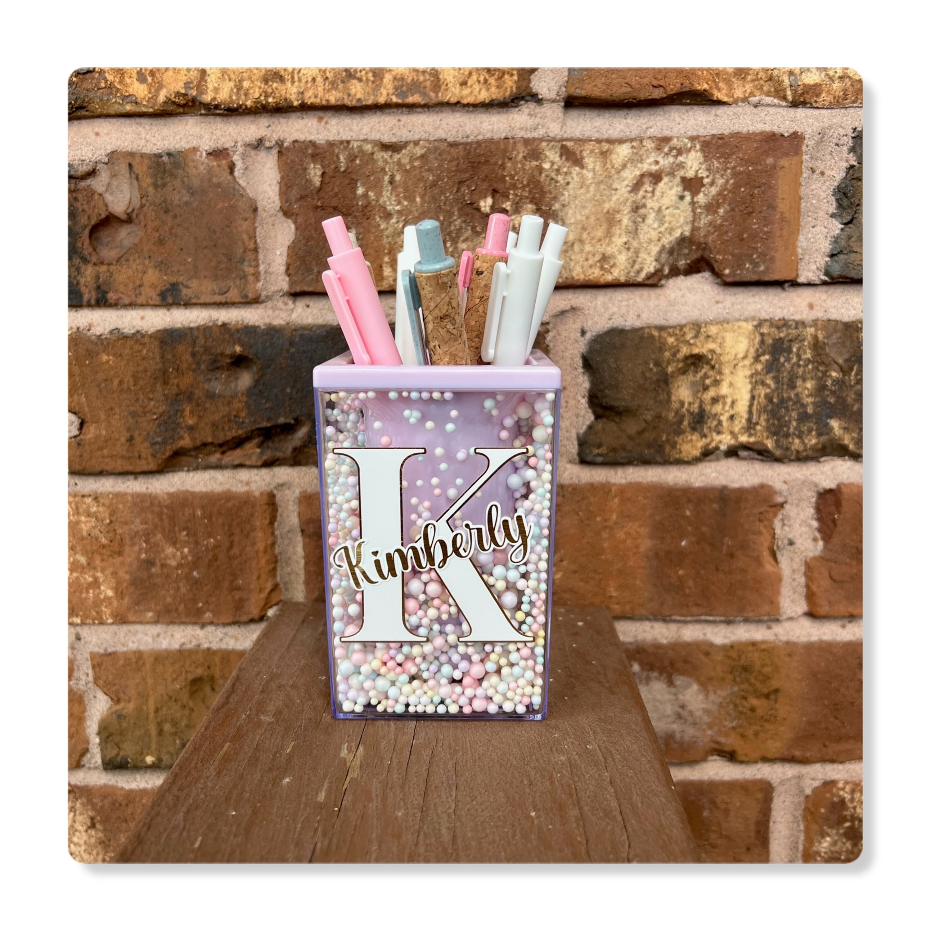 Personalized Monogram Pen Holder / Name Pencil Holder / Monogram Pen ...