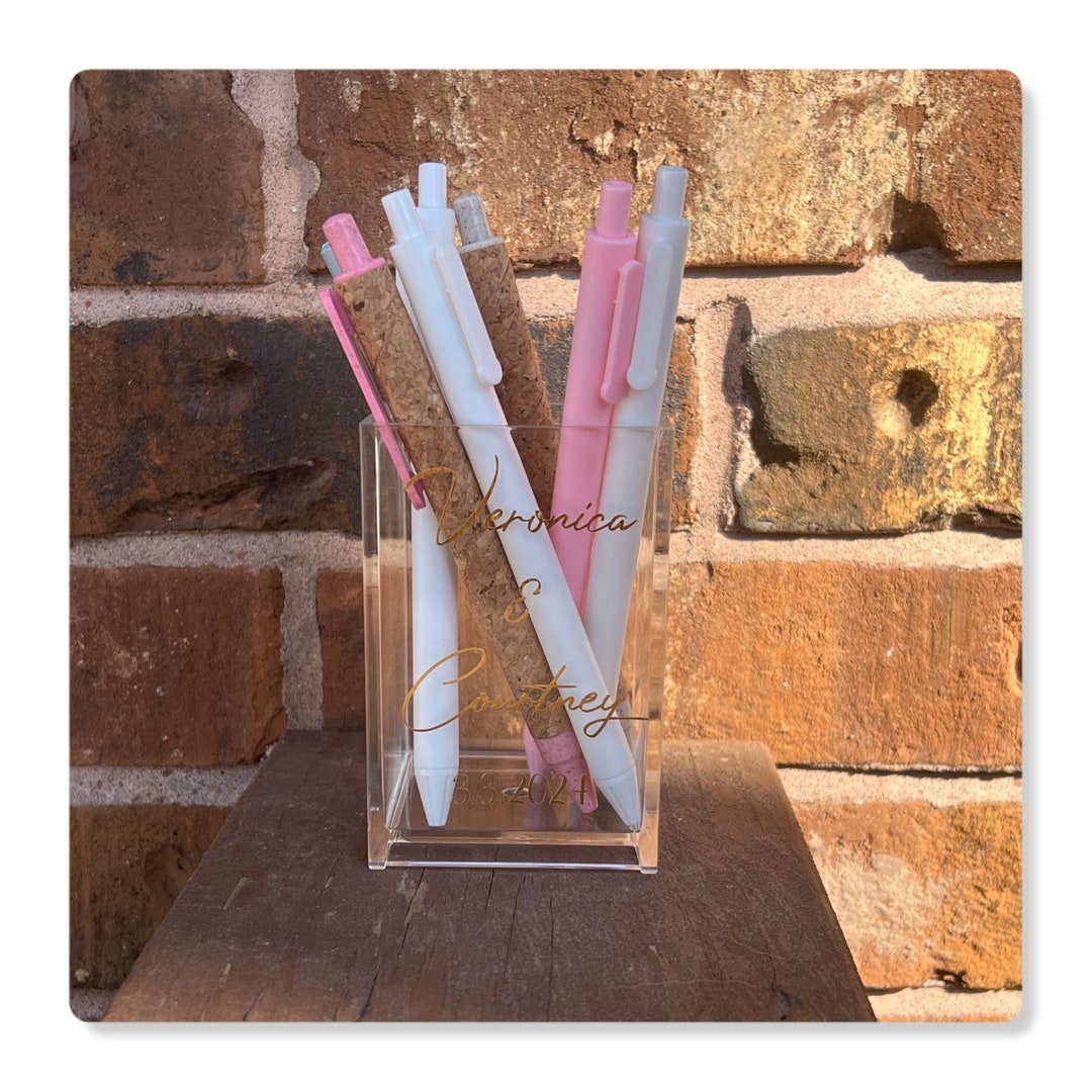 Wedding Reception Pen Holder Personalized Guest Book Pen Holder Wedding ...