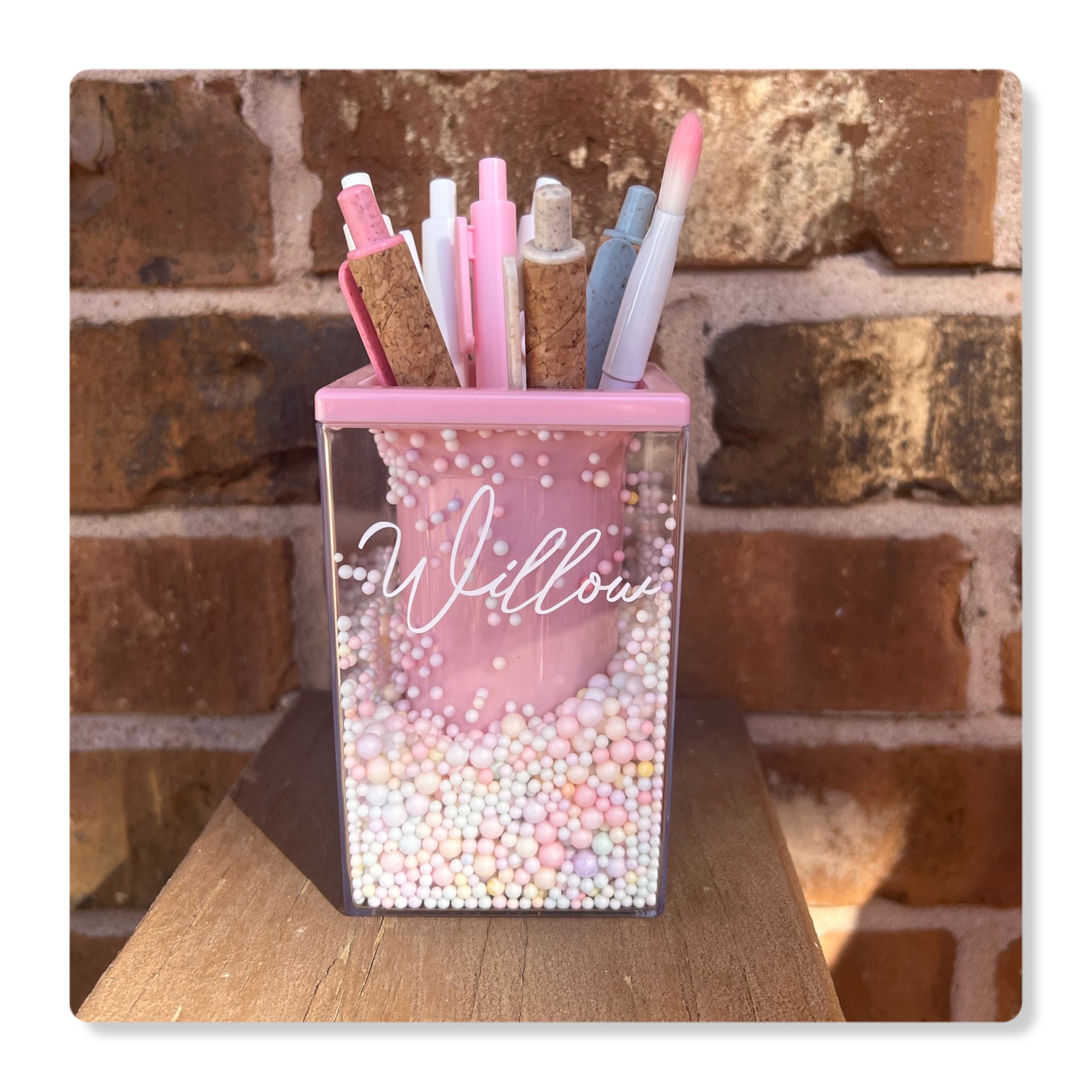 Personalized Pen Holder Pencil Holder Name Pen Holder Confetti Cute Pen ...