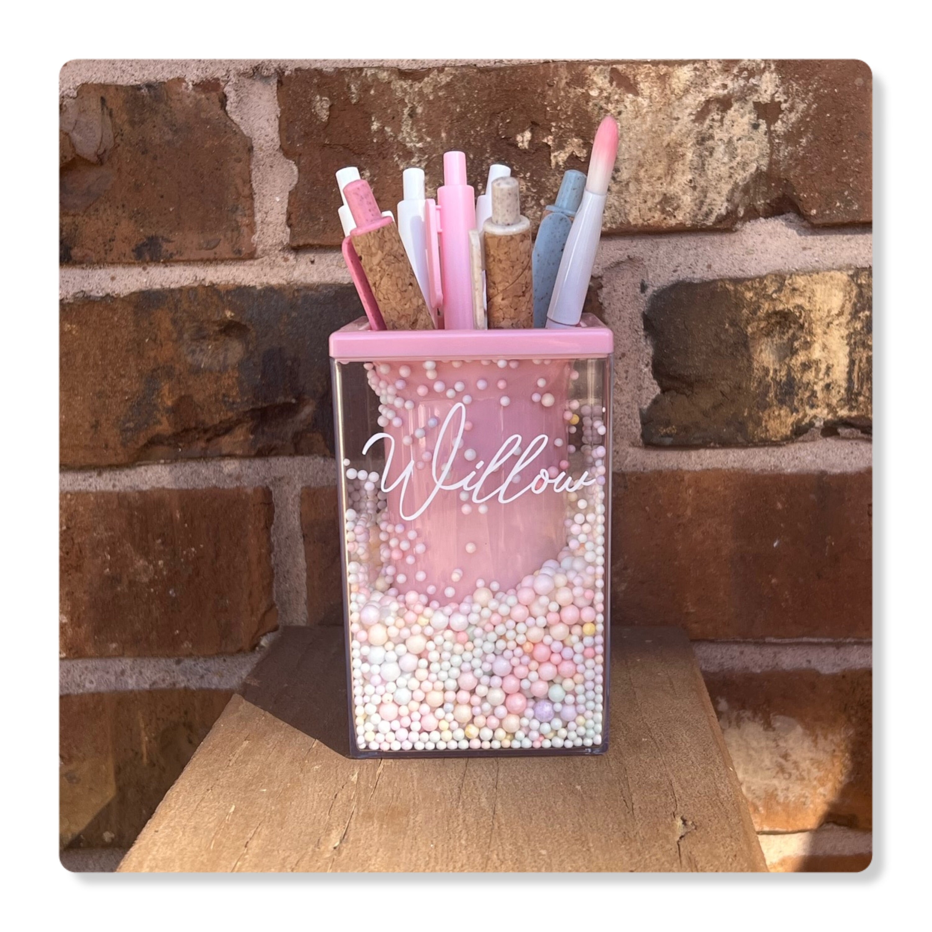Personalized Pen Holder Pencil Holder Name Pen Holder Confetti Cute Pen ...