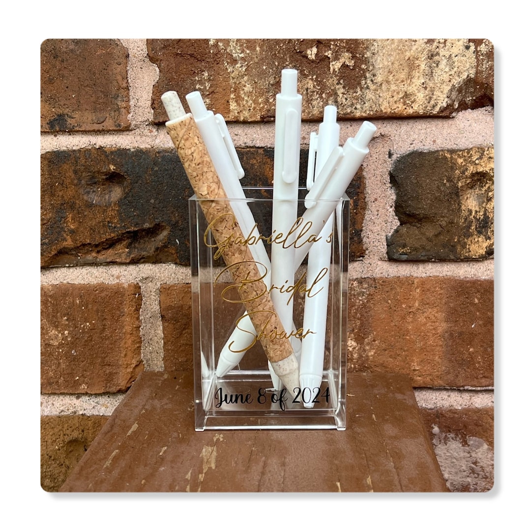 Bridal Shower Pen Holder - Personalized Bridal Shower Guest Book Pen ...