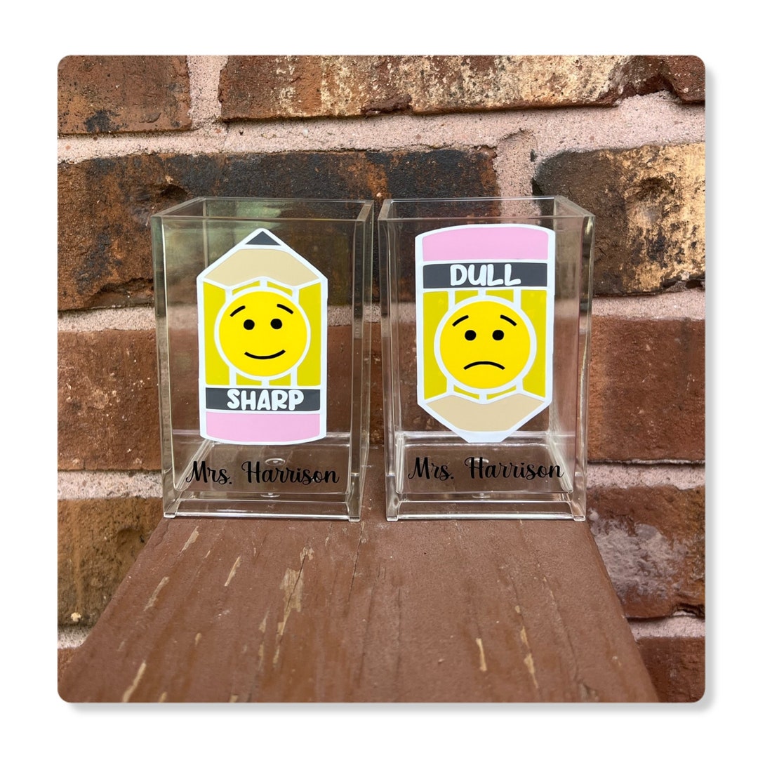 Sharp & Dull Pencil Holders – Set of 2 Classroom Pencil Cups ...