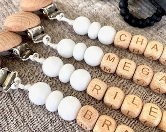 Personalized Pacifier Clip / Custom Baby Name / Personalized Baby Gift ...