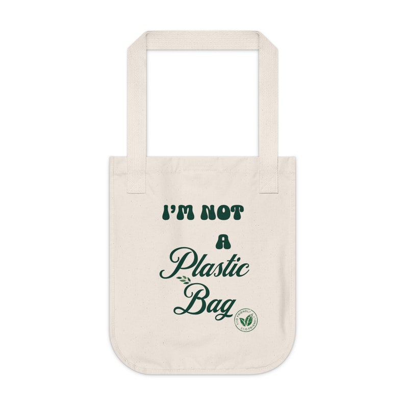 I Am Not a Plastic Bag Organic Canvas Tote Bag, Reusable Shopping Bag ...