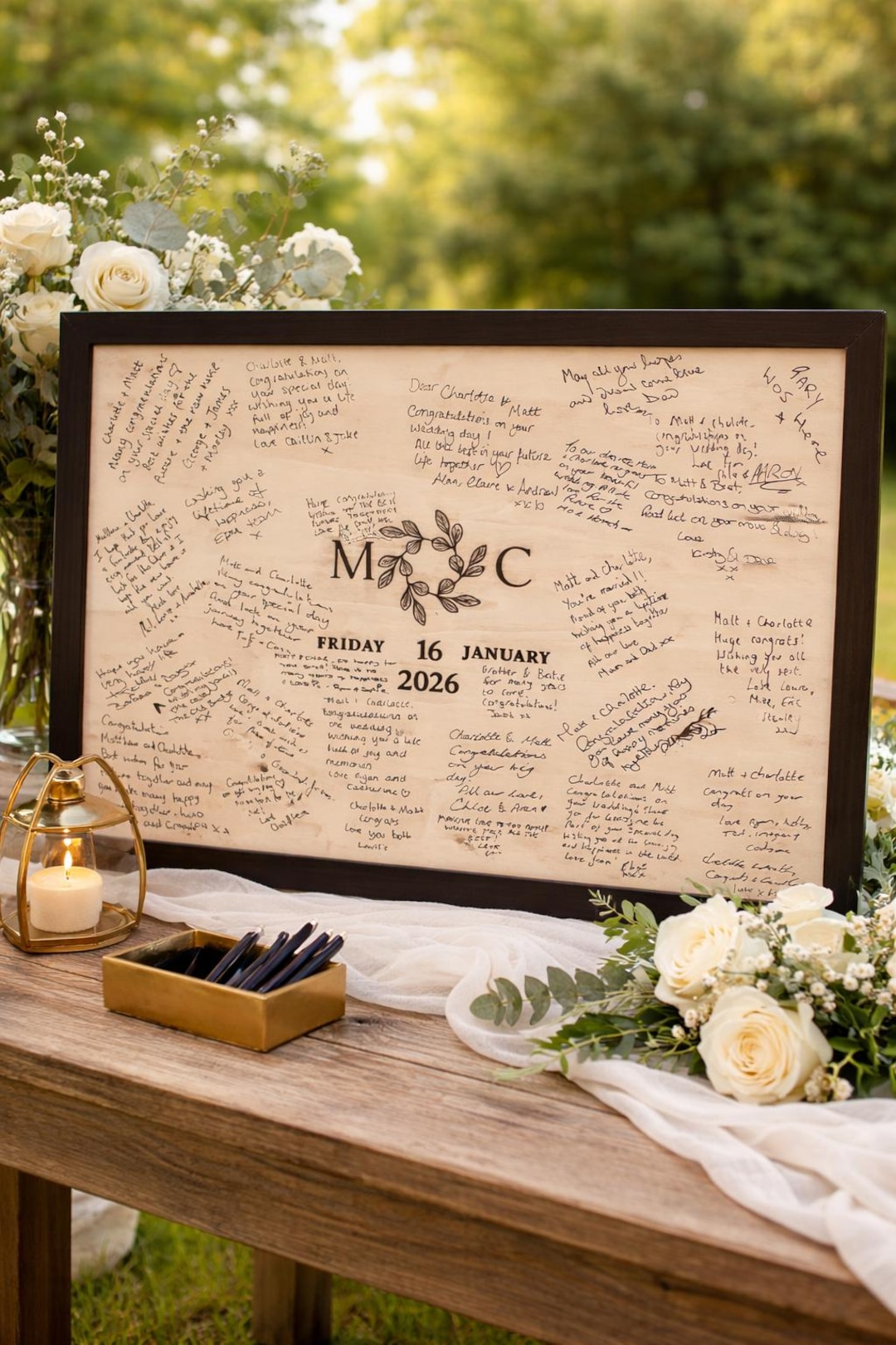 Wedding Guest Book Signing Board - Personalised - Etsy