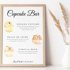 Cupcake Sign Template customizable Cupcake Wedding Sign - Etsy