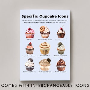 Cupcake Sign Template (customizable, Cupcake Wedding Sign, Cupcake ...
