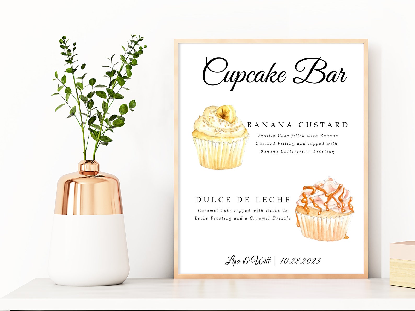 Cupcake Sign Template customizable Cupcake Wedding Sign - Etsy