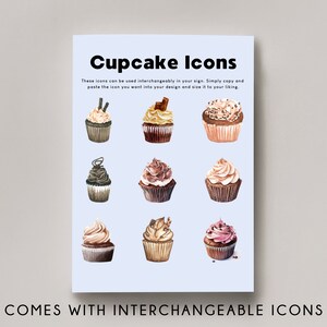 Cupcake Sign Template (customizable, Cupcake Wedding Sign, Cupcake ...