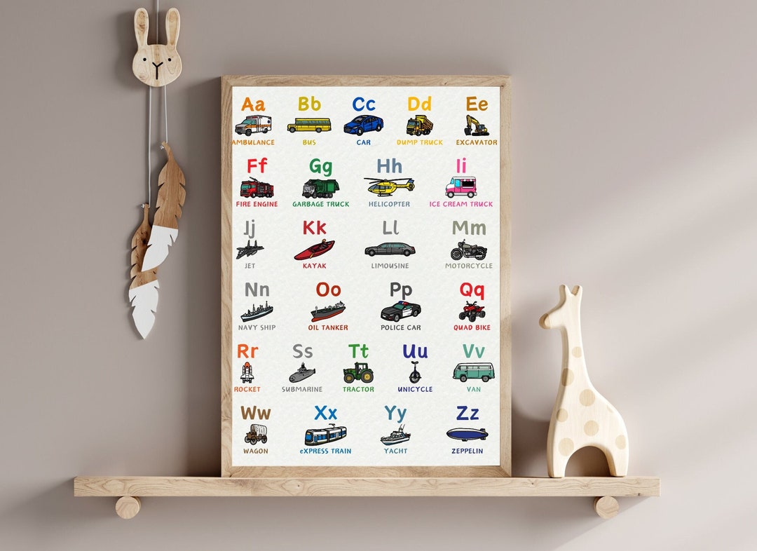 Transportation/vehicles Alphabet Art - Digital Download (nursery Decor ...