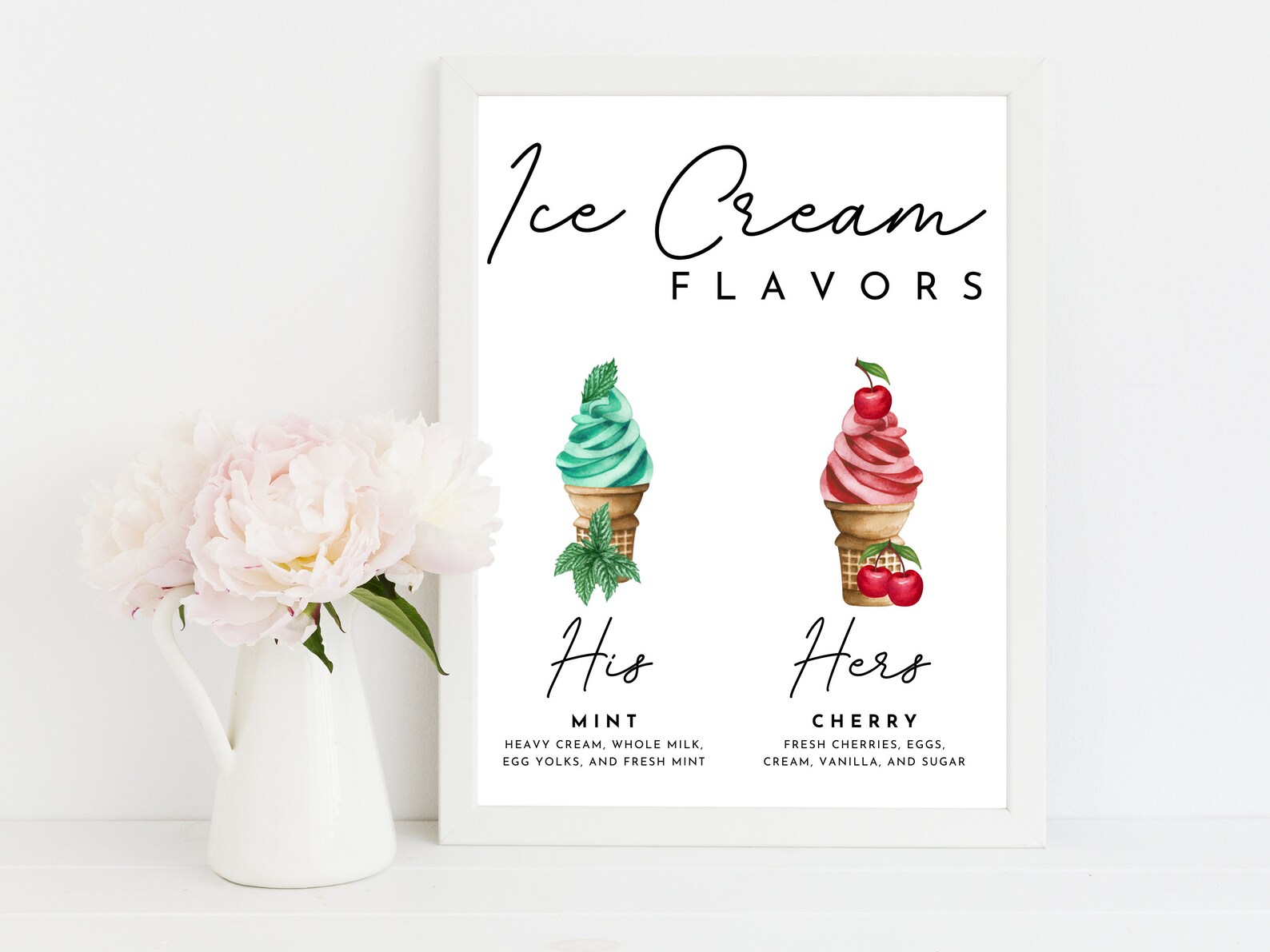 Ice Cream Sign Template customizable Ice Cream Wedding Sign - Etsy