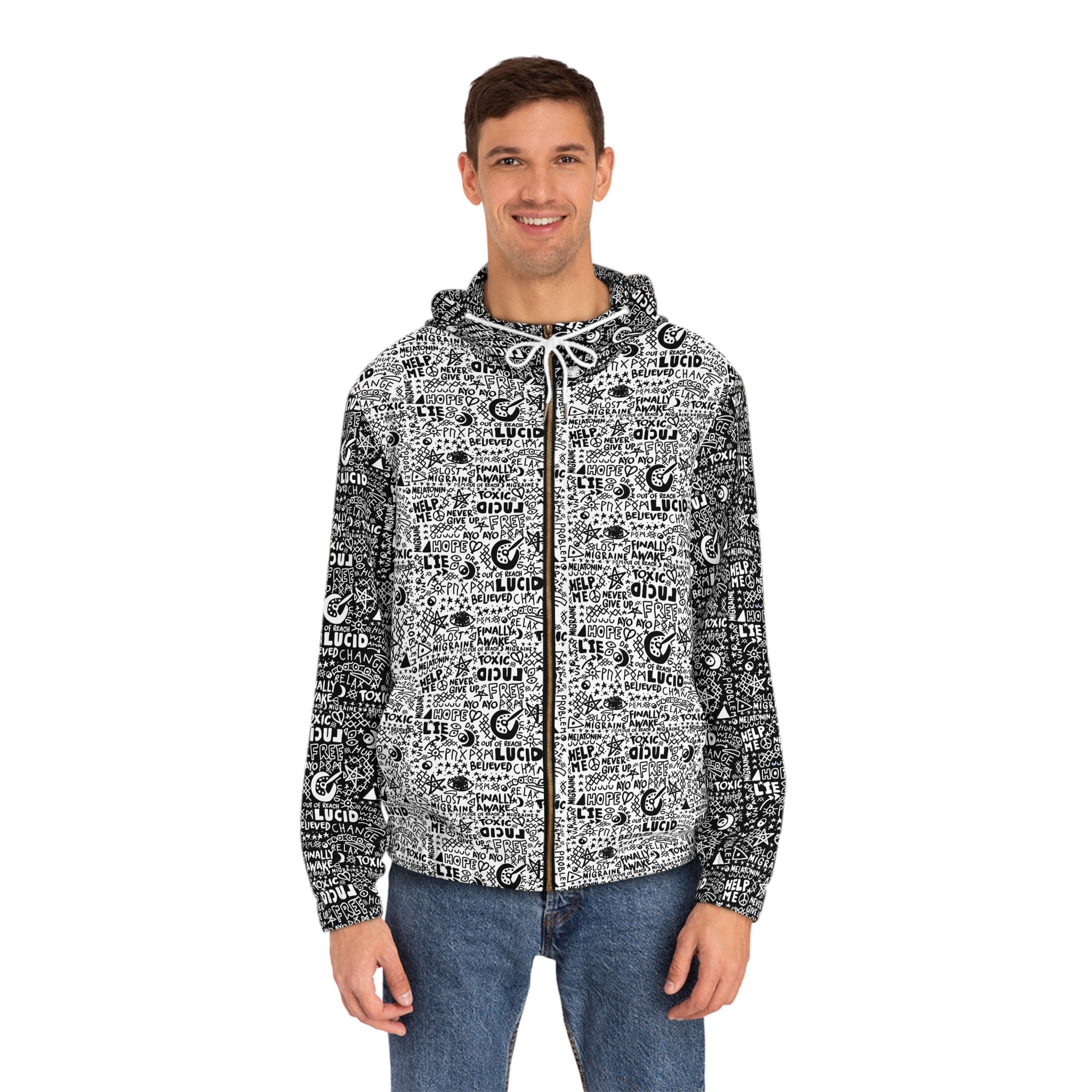 Boywithuke BW Pattern Men's Full-zip Hoodie AOP - Etsy