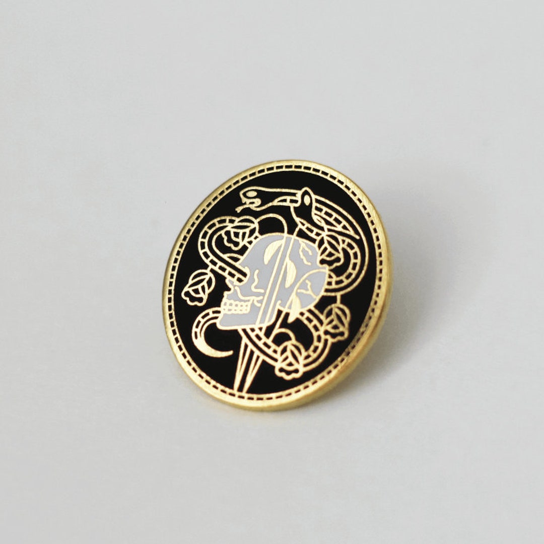 Polycephaly Enamel Pin / Snakes, Skull & Flowers - Etsy