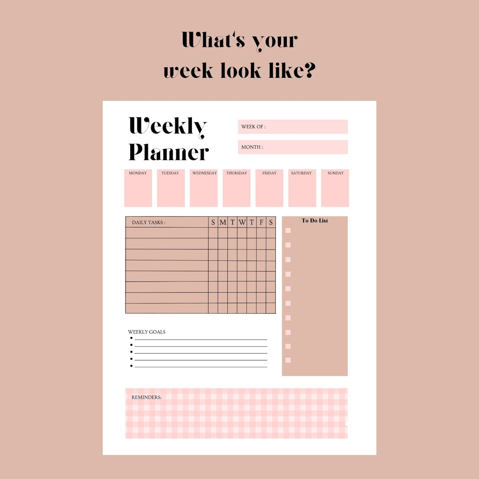 Daily, Weekly, Monthly Printable Planner Bundle, US Letter Size ...