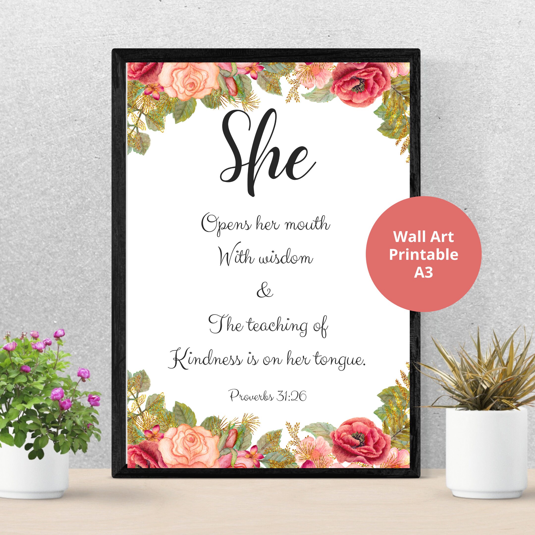 Printable Artwork Digital Download Bible Verse Psalm 31:26 for ...