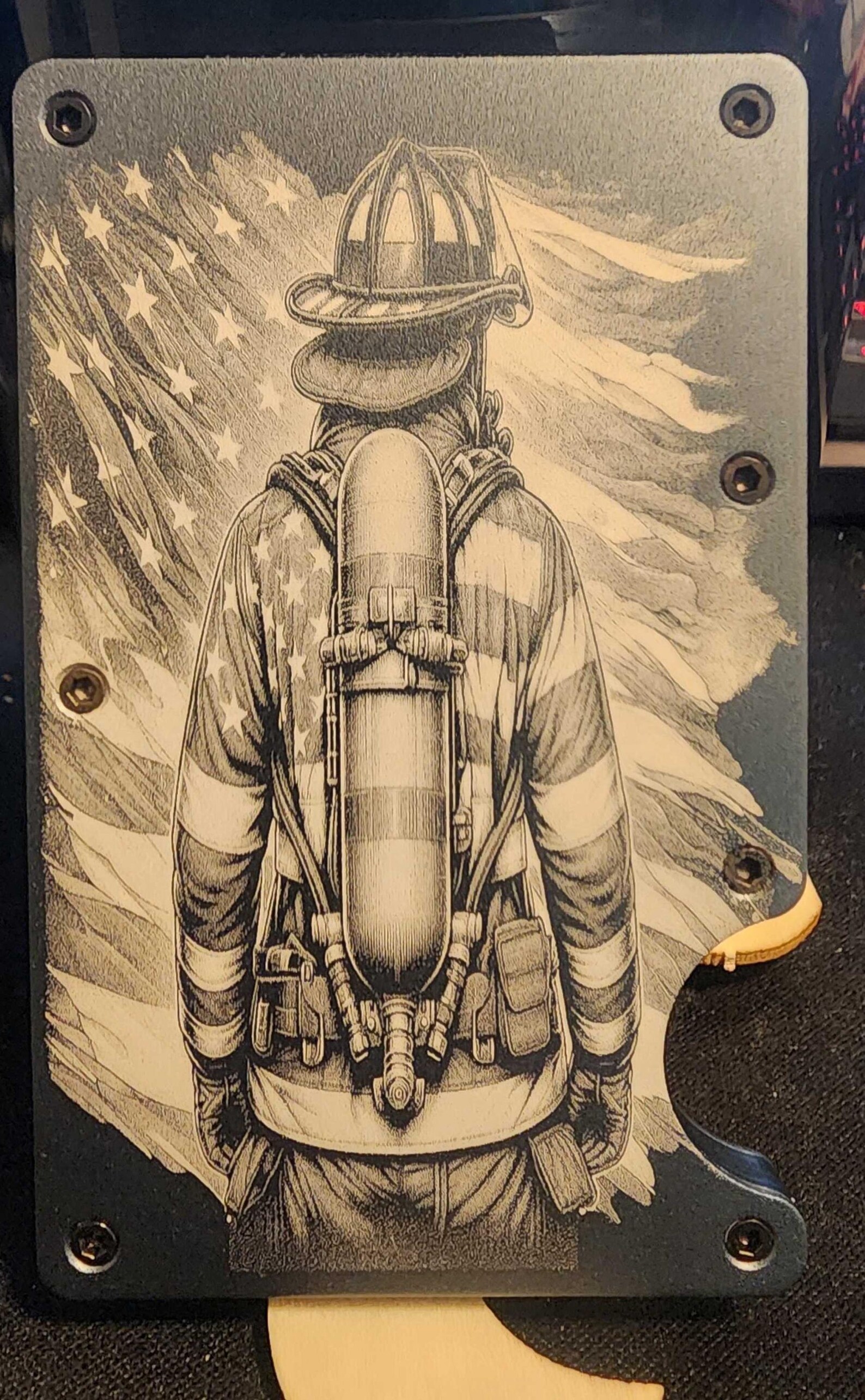 XCS Ready File- RFID Metal Wallet- Firefighter Flag - Etsy