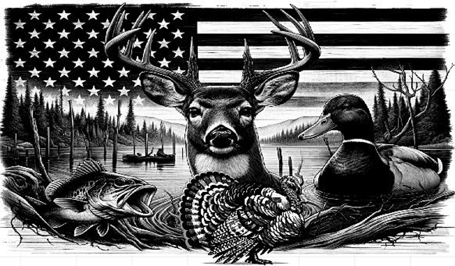 Xtool F1 XCS Ready File- Metal RFID Wallet Photo Engraving- **deer Flag ...