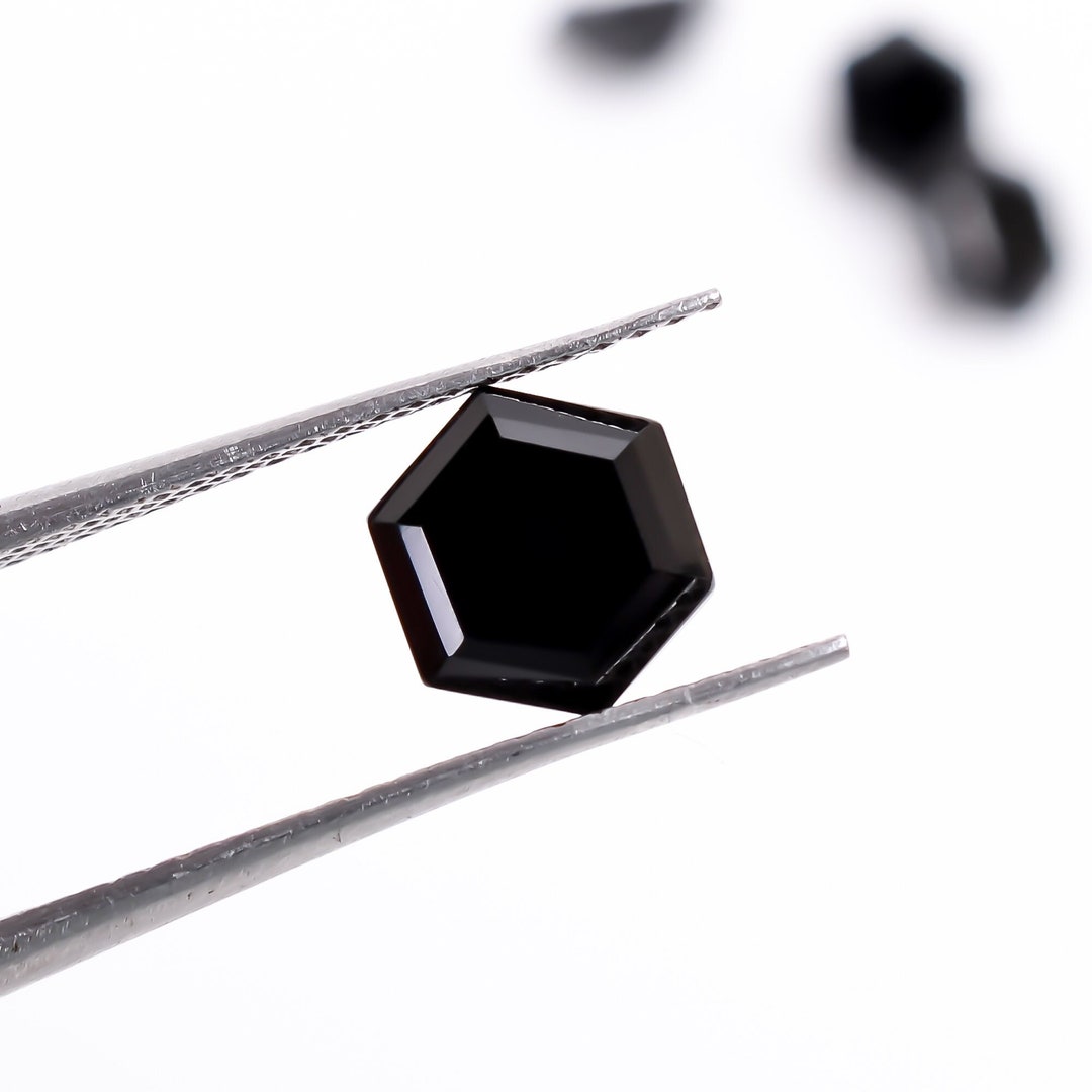 Black Onyx Hexagon Step Cut Loose Gemstone (7.0x7.0x4.5 Mm) - Etsy
